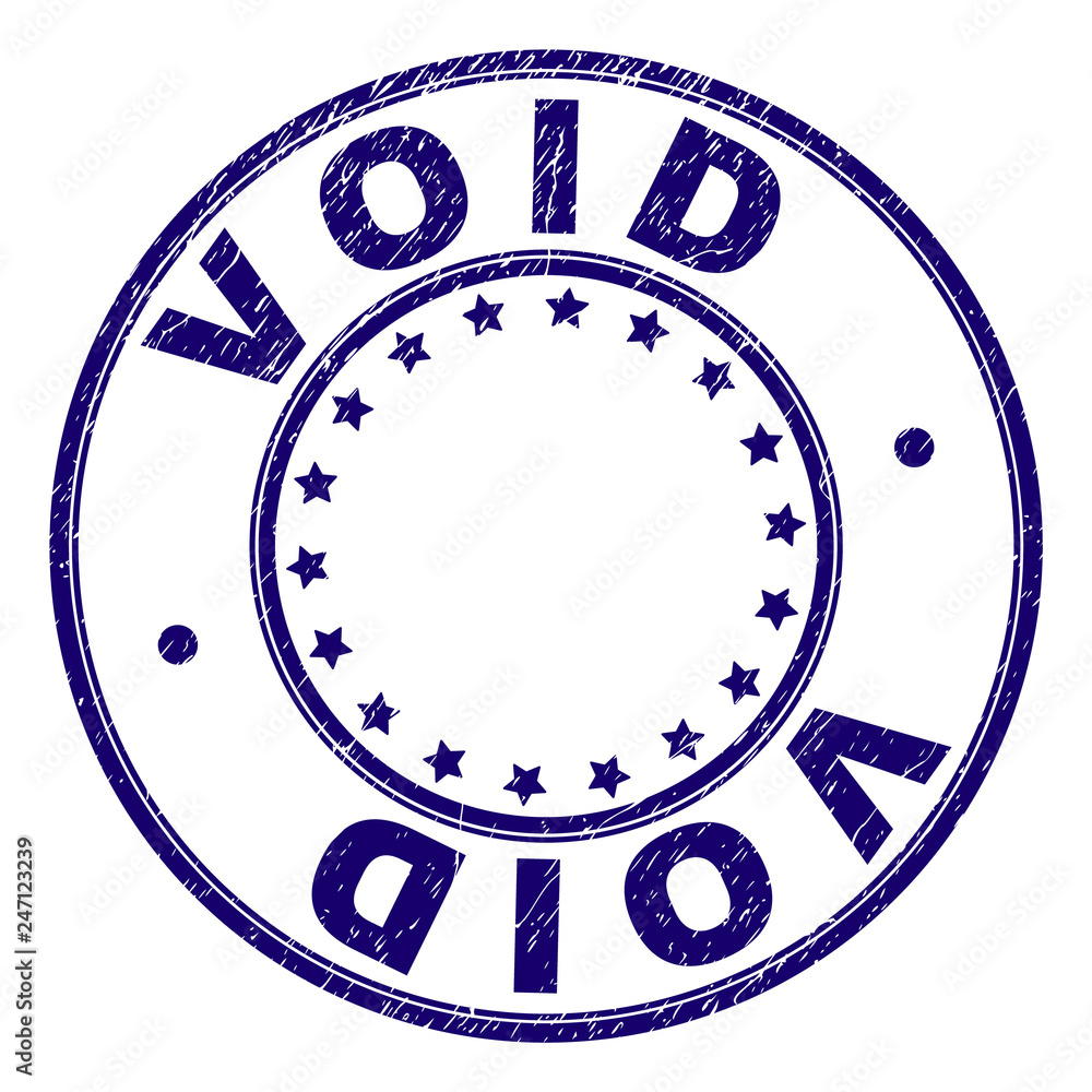 VOID stamp seal watermark with grunge texture. Designed with round ...