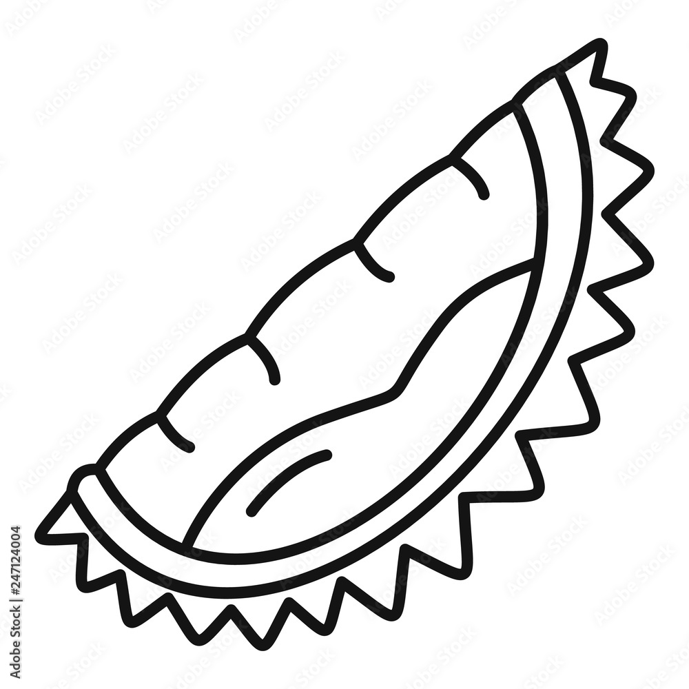 Musang durian piece icon. Outline musang durian piece vector icon for ...
