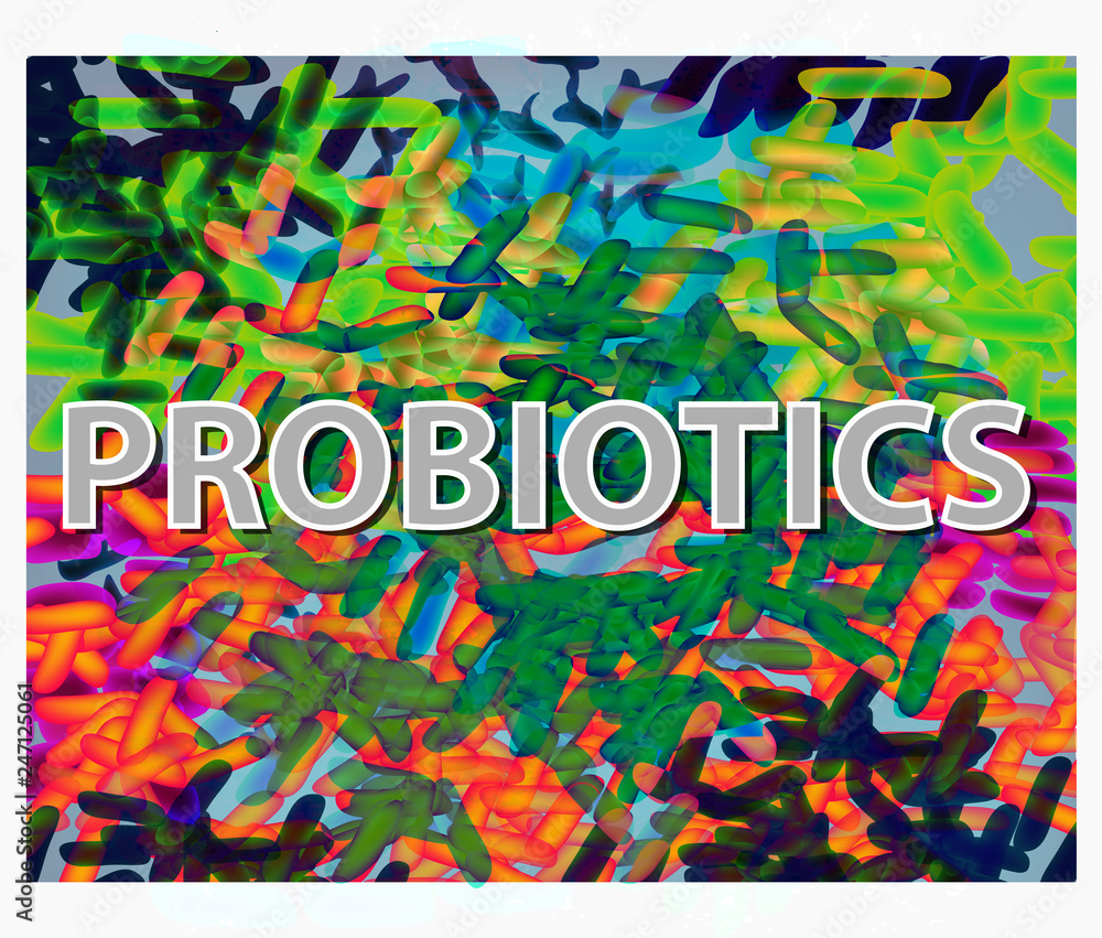 Good bacteria flora colon background. Probiotic, prebiotic, synbiotic ...