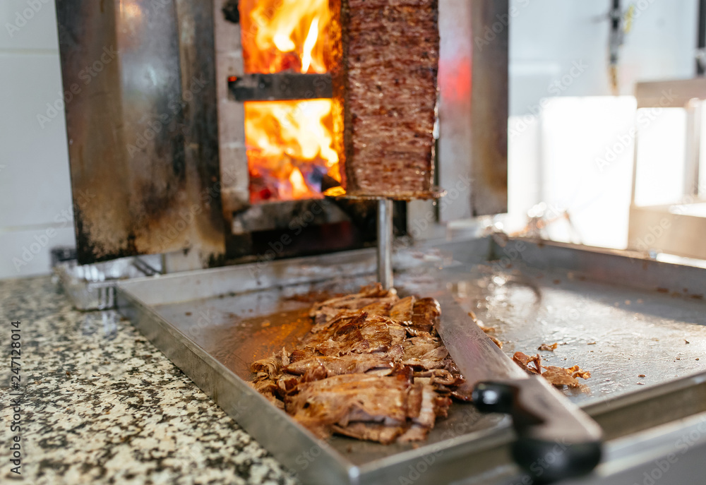 Turkish Doner Kebab, Shawarma or Gyros. Traditional Turkish Doner Kebab ...