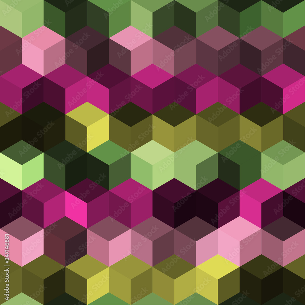 Hexagon grid seamless vector background. Cool polygons with bauhaus ...