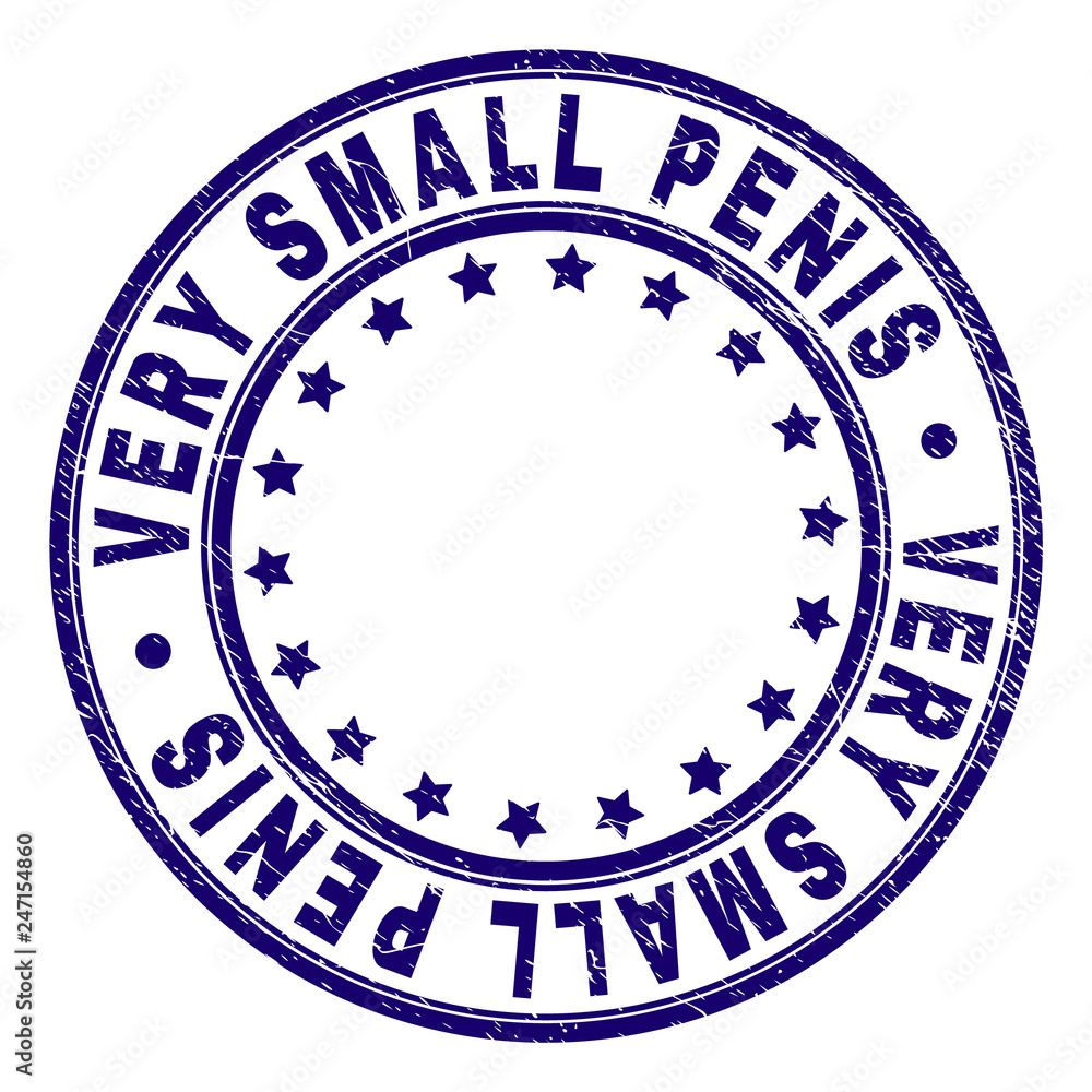 VERY SMALL PENIS stamp seal imprint with distress texture. Designed ...