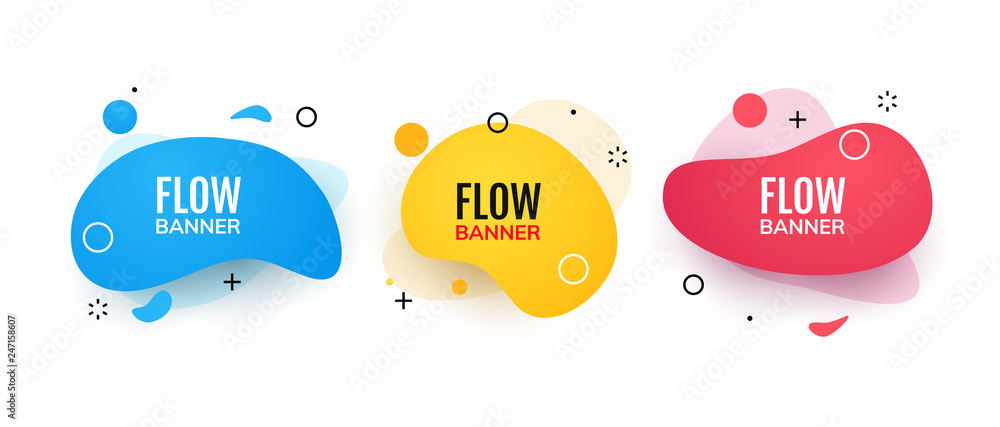 Abstract flow banner memphis style template. Creative modern design ...