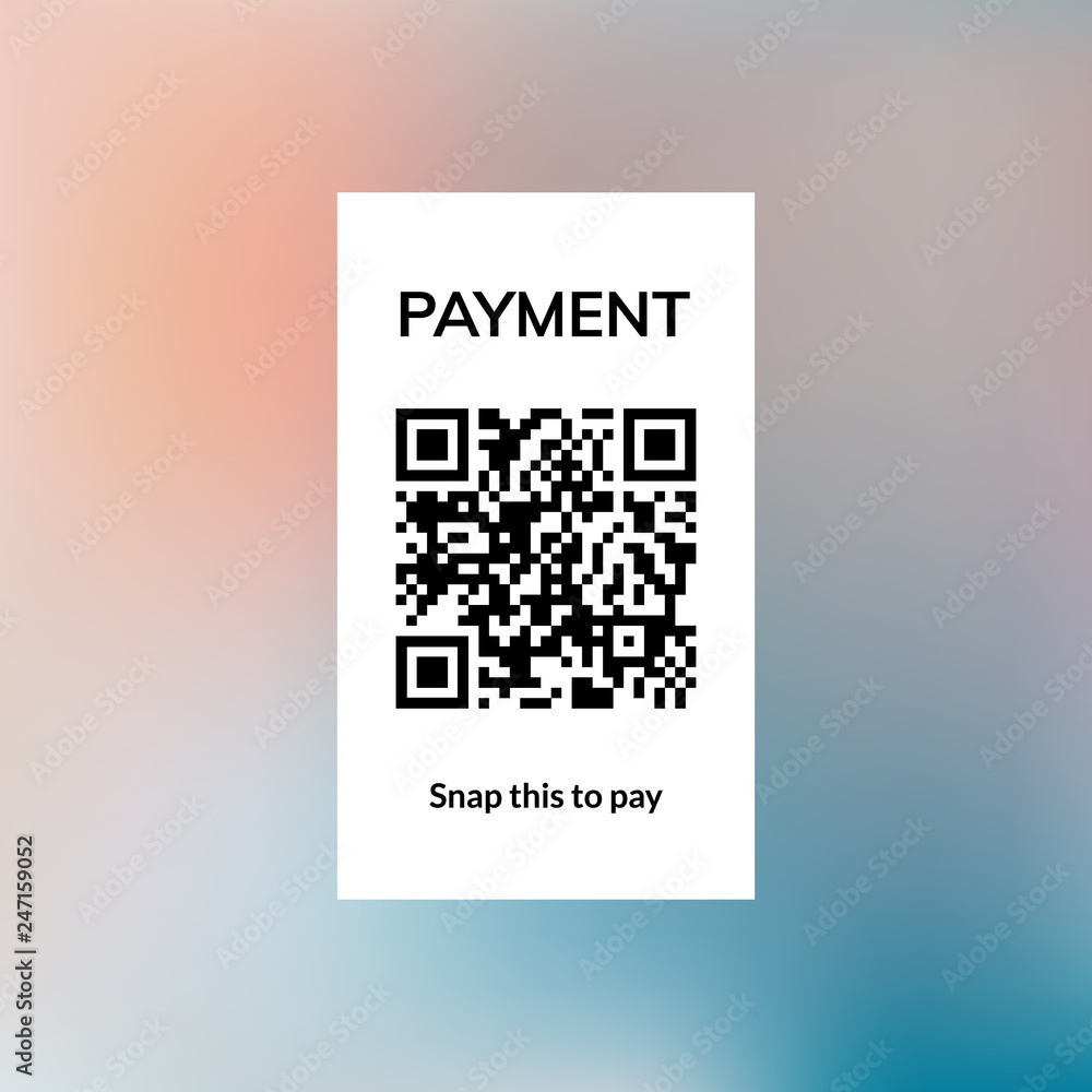 QR code transaction mobile receipt icon. Vector scan payment smartphone ...