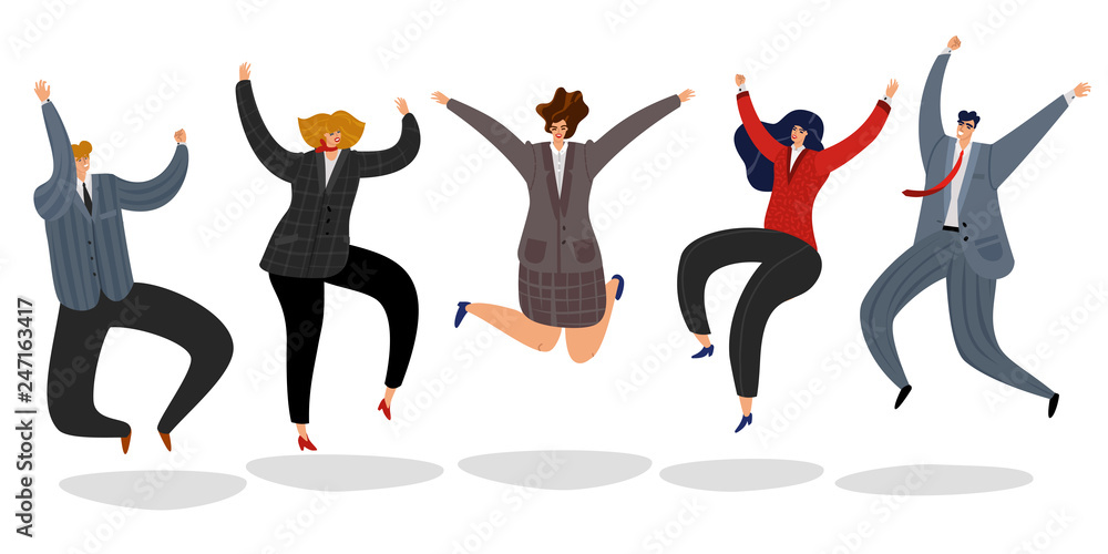 Happy Workers Cartoon