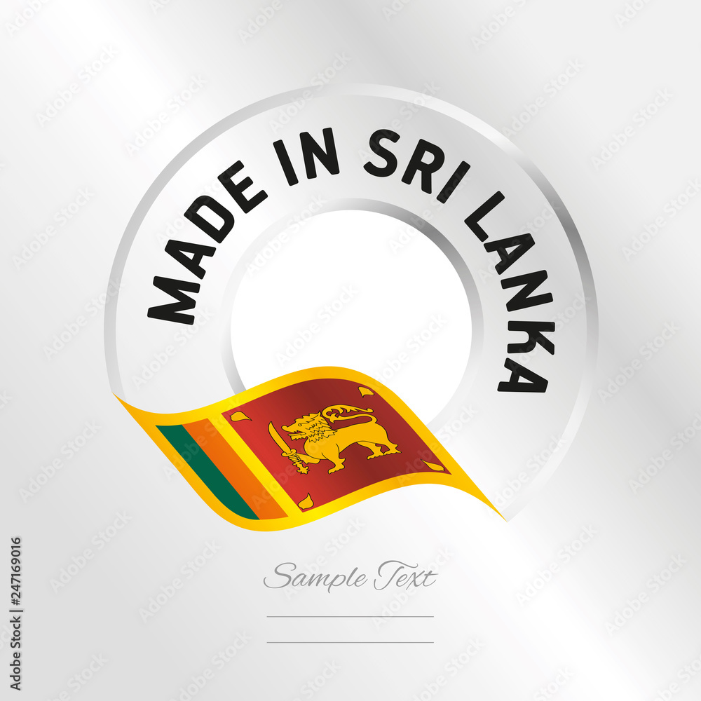 Made in Sri Lanka transparent logo icon silver background stamp Stock ...