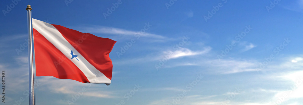 Bandeira do Pará subir acenando para o vento com o céu ao fundo Stock ...