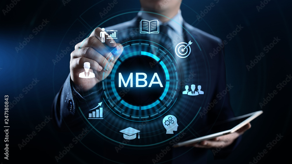 Foto de MBA Master of business administration Education concept. do ...
