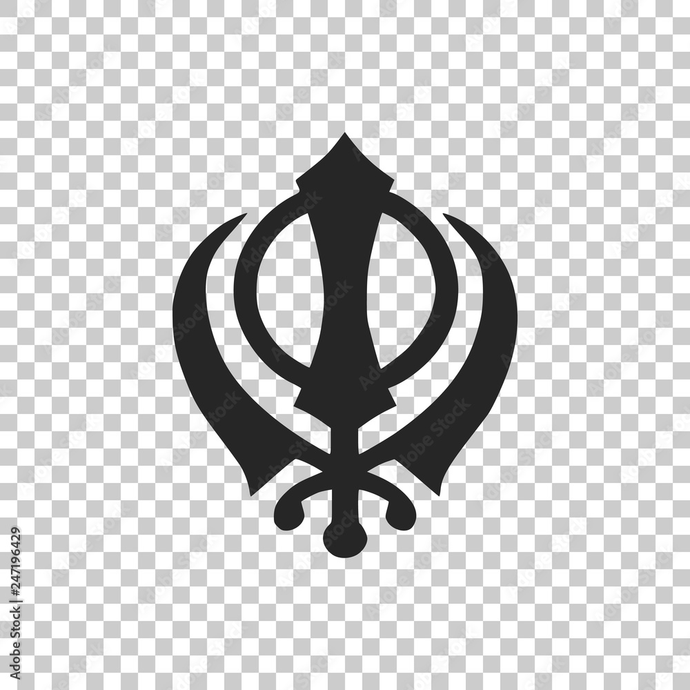 Sikhism religion Khanda symbol icon isolated on transparent background ...