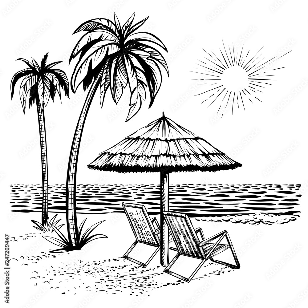 Beach Illustration Sketch