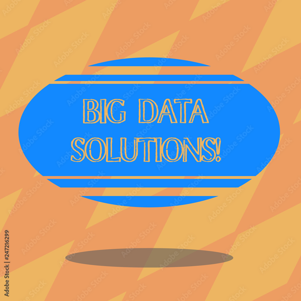 Text sign showing Big Data Solutions. Conceptual photo mean massive ...