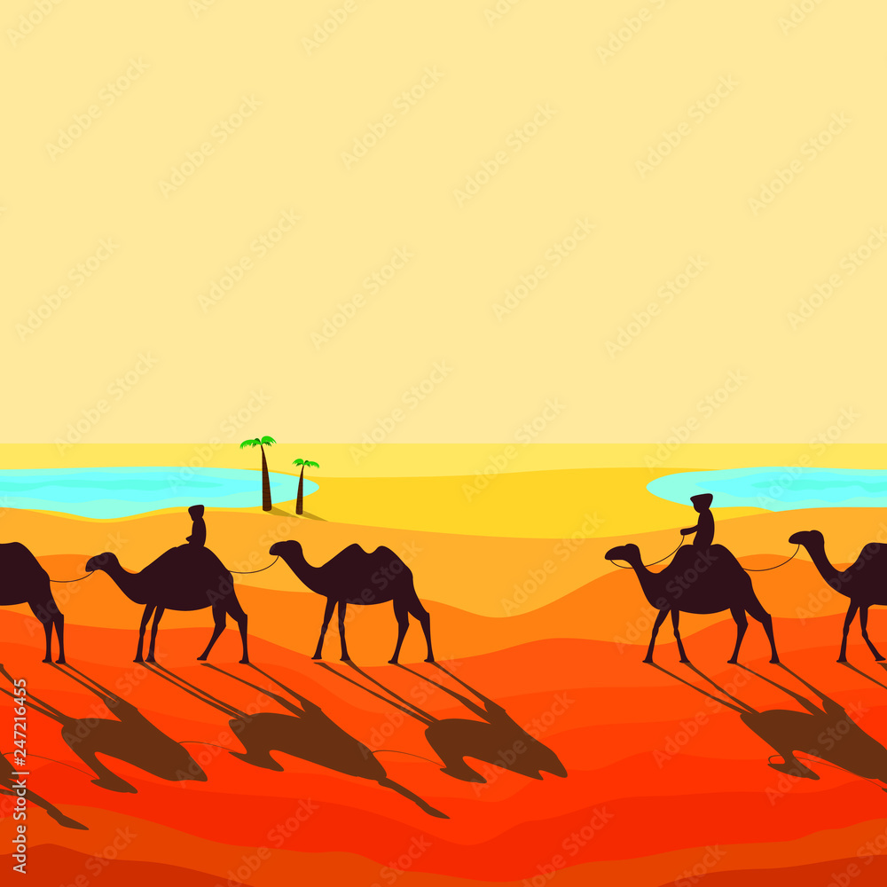 Desert Caravan Silhouette