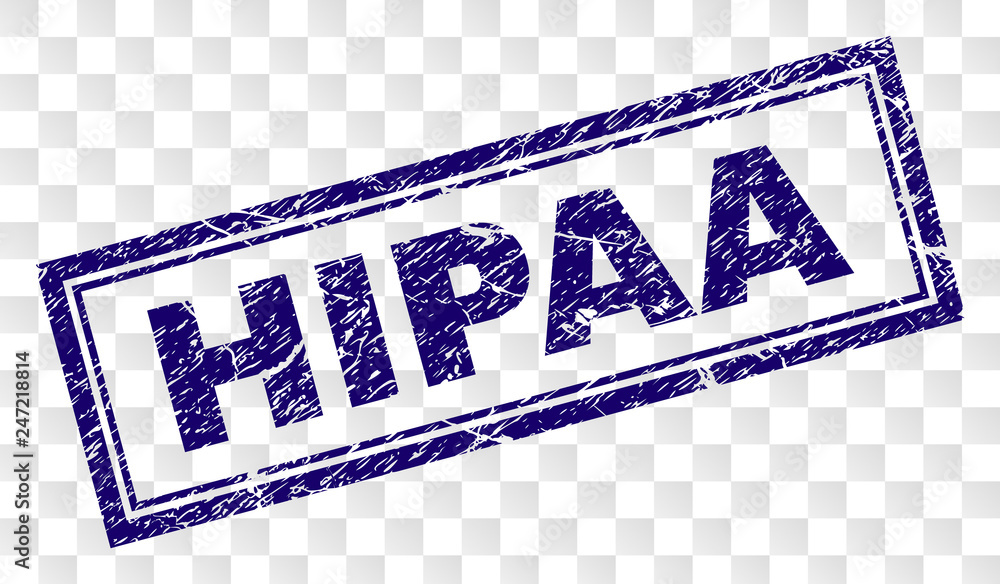 HIPAA stamp seal print with rubber print style and double framed ...