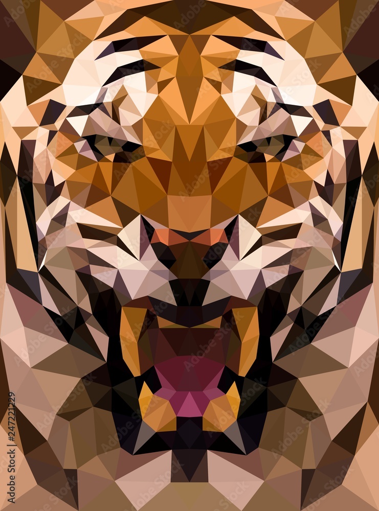 Geometric Tiger Head
