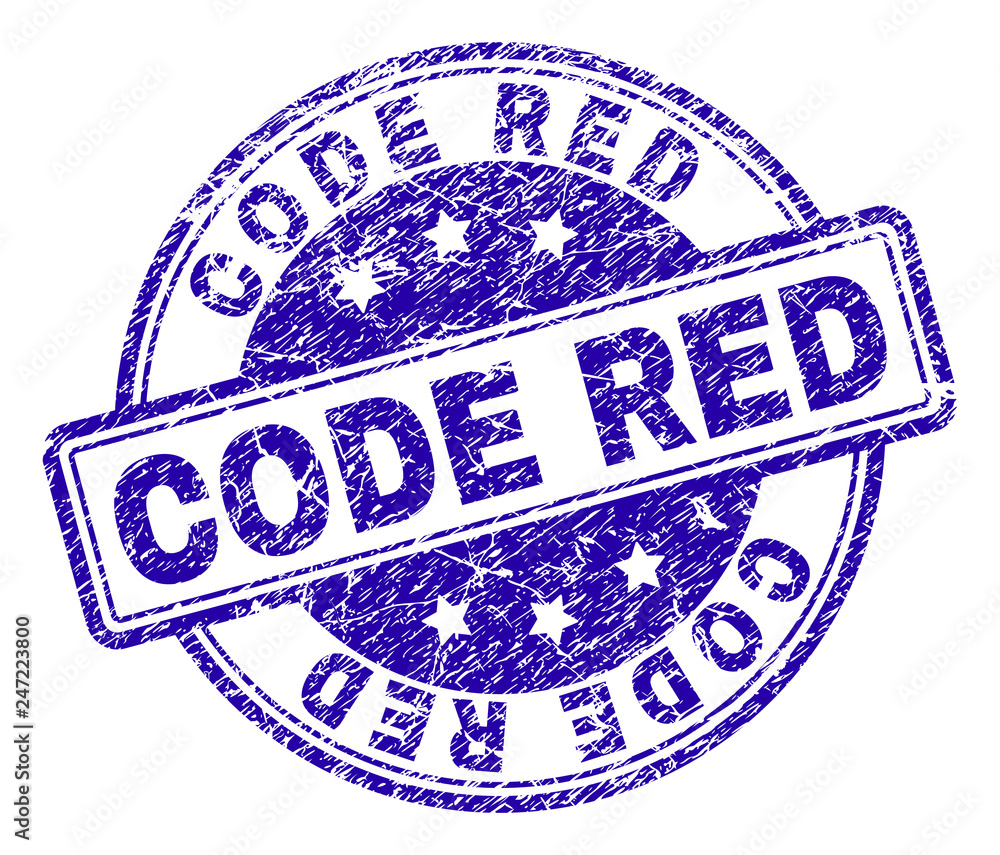 CODE RED stamp seal watermark with distress texture. Designed with ...