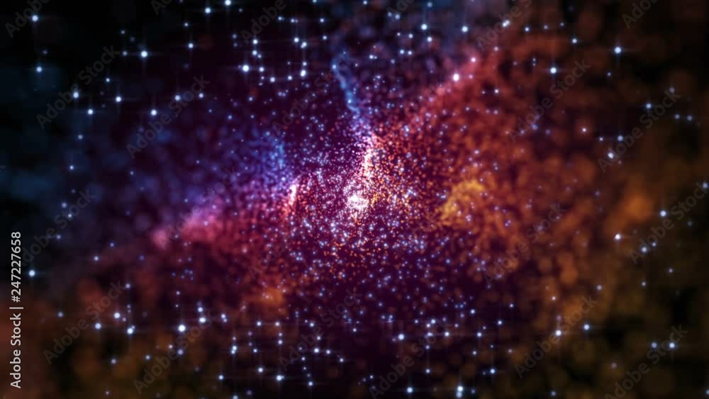 4K Abstract motion background animation shining particles stars sparks ...
