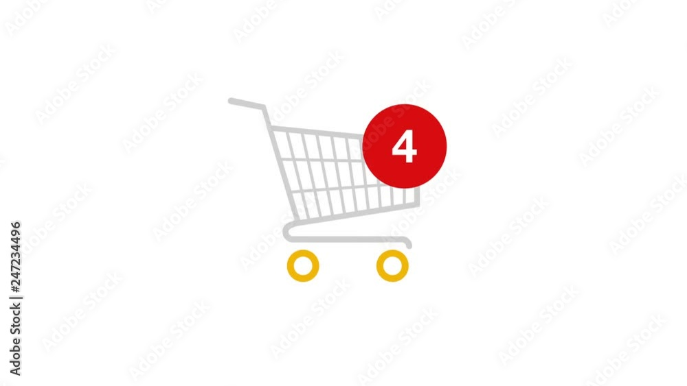 Animation Of Adding Items To A Shopping Cart Icon Shopping Cart Appears From The Left Animated