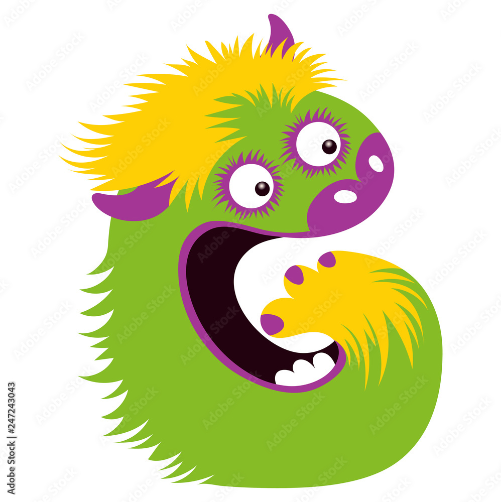 Cartoon capital letter G from monster alphabet Stock Vector | Adobe Stock