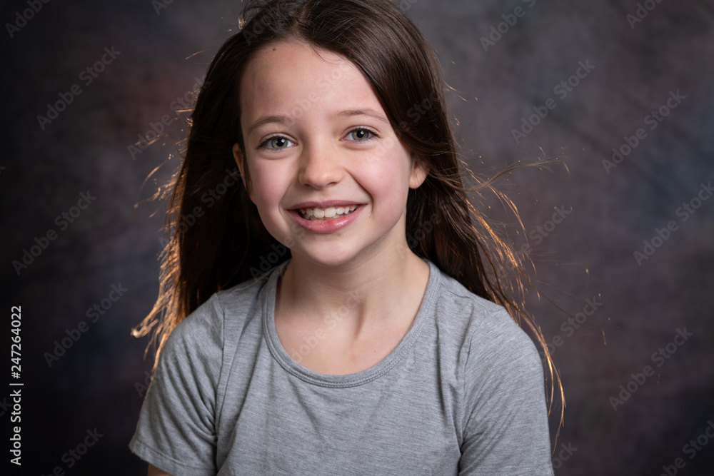 9 years old girl portrait Stock Photo | Adobe Stock