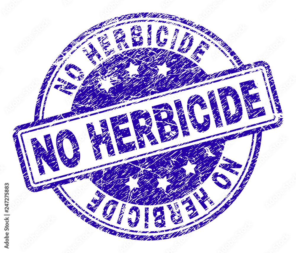 NO HERBICIDE stamp seal imprint with grunge style. Designed with ...