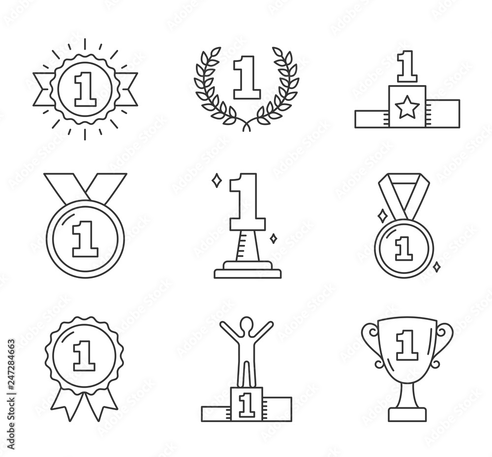 Number One Icons Stock Vector | Adobe Stock