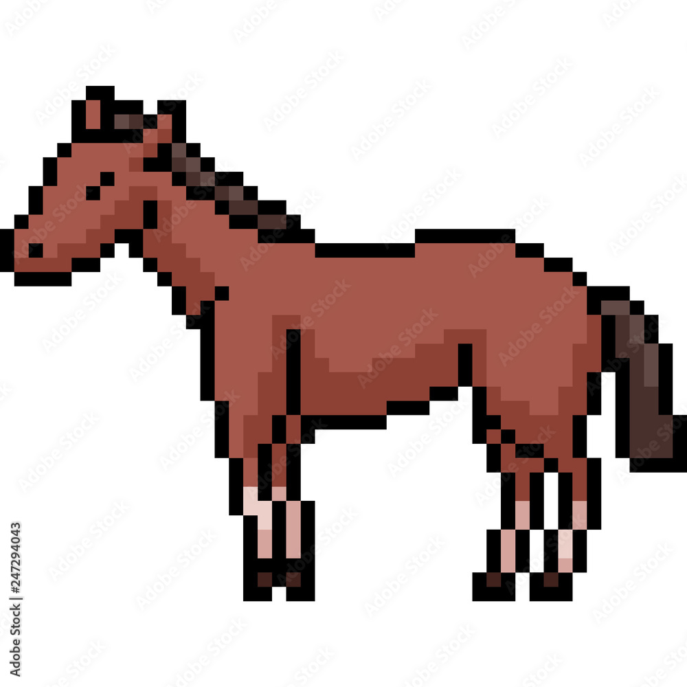 vector pixel art horse Stock Vector | Adobe Stock