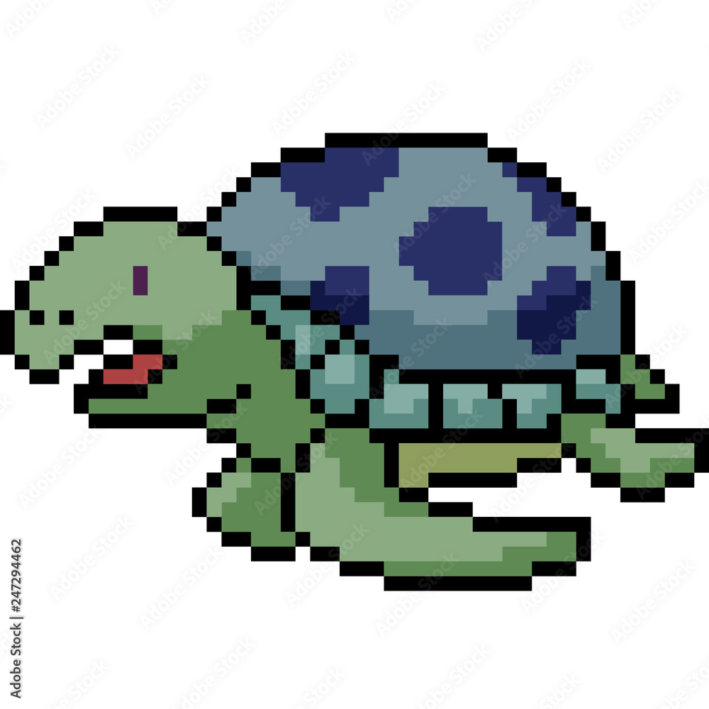 vector pixel art turtle Stock Vector | Adobe Stock