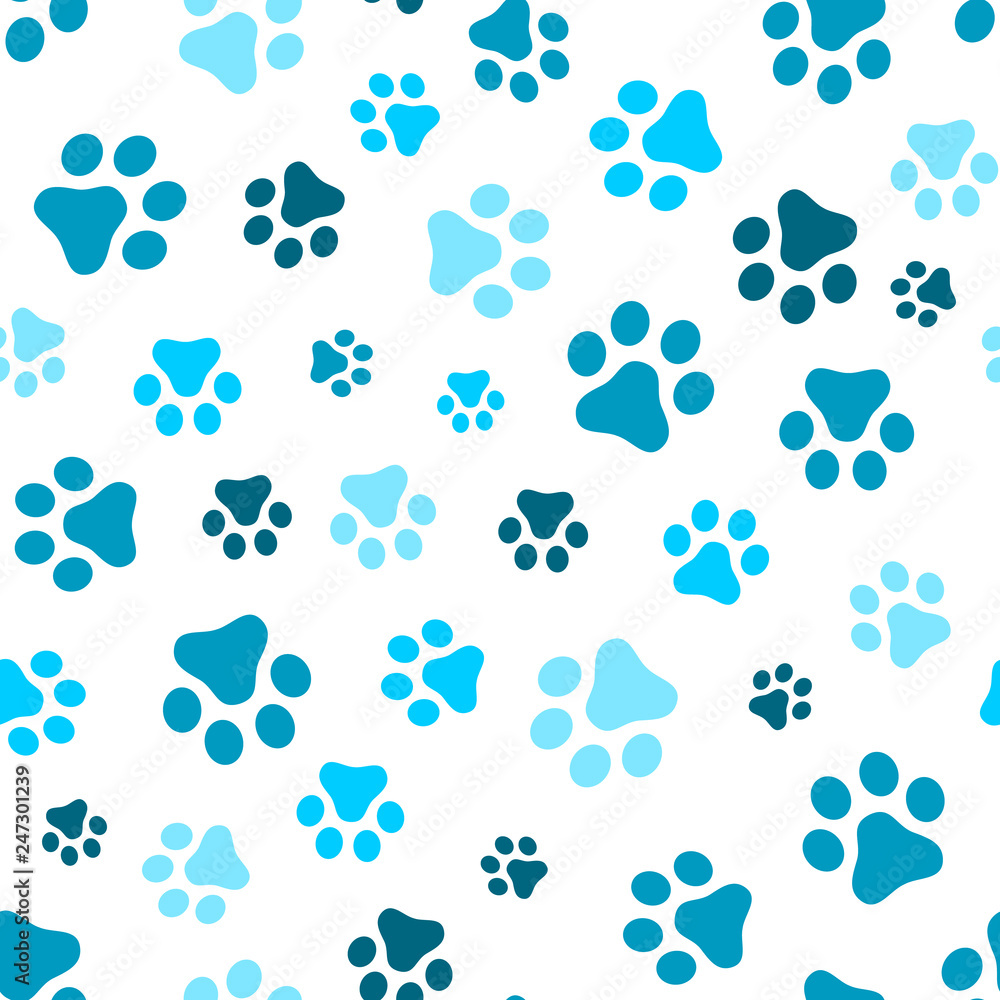 Blue Paw Print Wallpaper