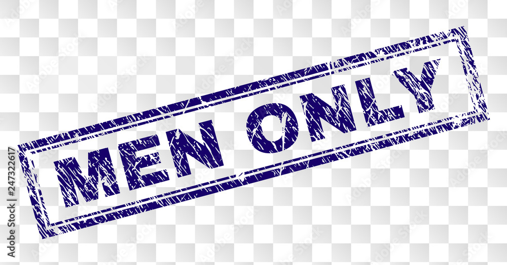 MEN ONLY stamp seal imprint with rubber print style and double framed ...