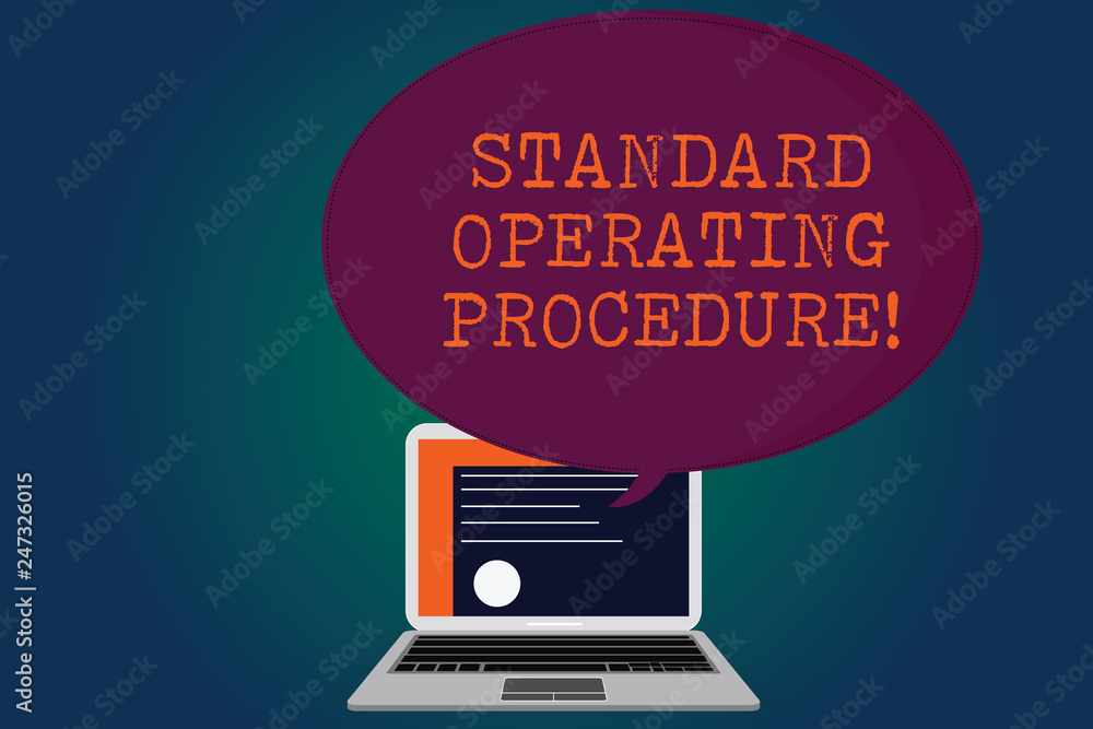 Handwriting text Standard Operating Procedure. Concept meaning Detailed ...