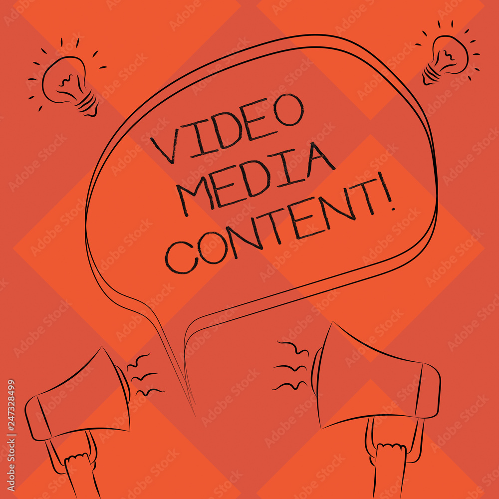 Handwriting text Video Media Content. Concept meaning images and audio ...