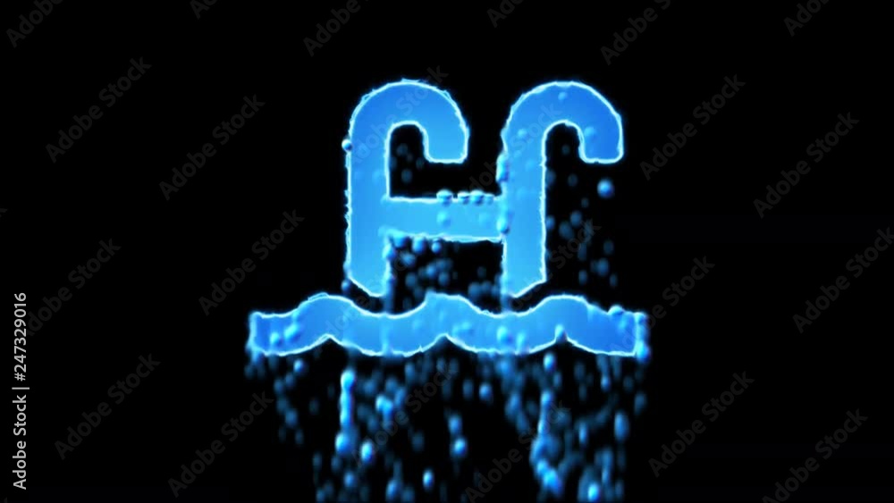 Vídeo do Stock: Liquid symbol swimming pool appears with water droplets ...