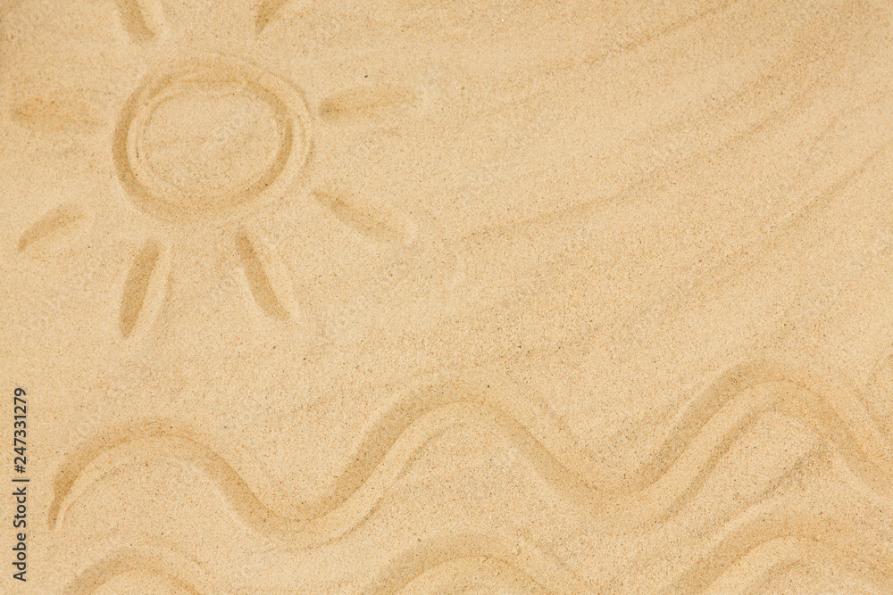 travel, tourism and summer vacation concept - picture of sun and sea ...