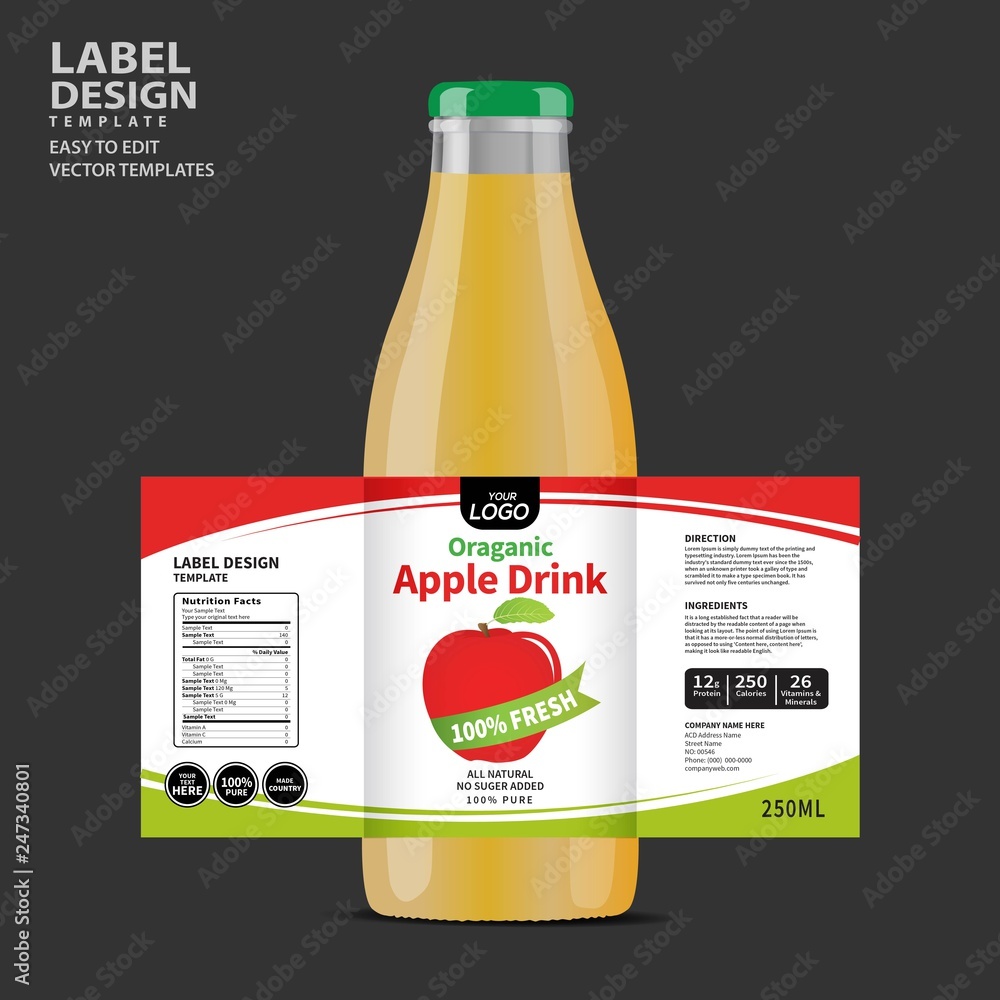 Bottle label, Package template design, Label design, mock up design ...