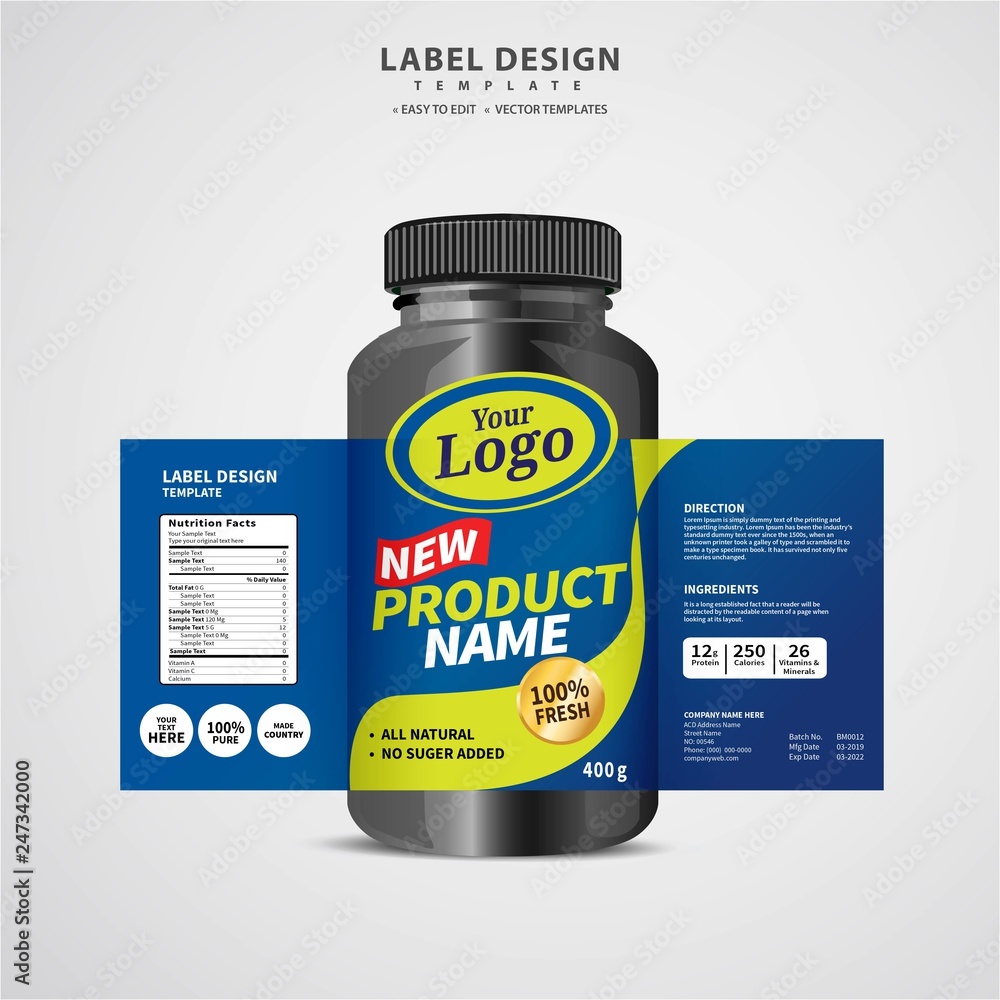 Bottle label, Package template design, Label design, mock up design ...