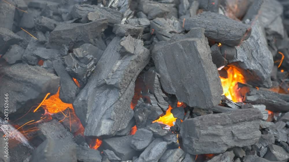 Lighting a Coal Fire. Summer fire hazards, forest fires start from heat ...