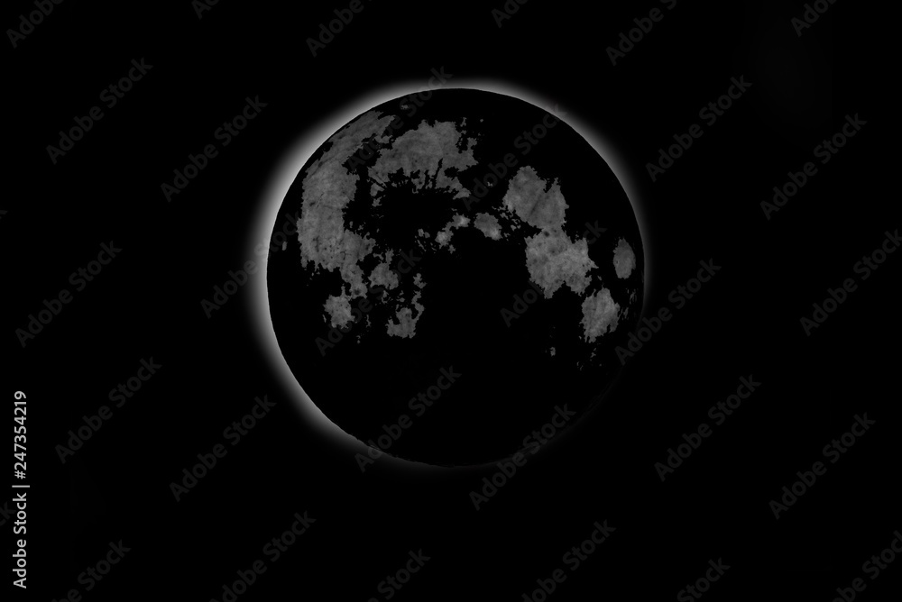 The black moon in the sky, a lunar eclipse, a full moon Stock ...