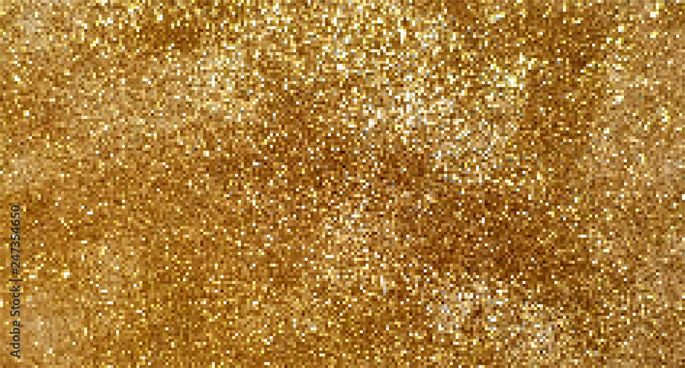Vector gold glitter background, small golden squares, pixel style. Stock Vector | Adobe Stock