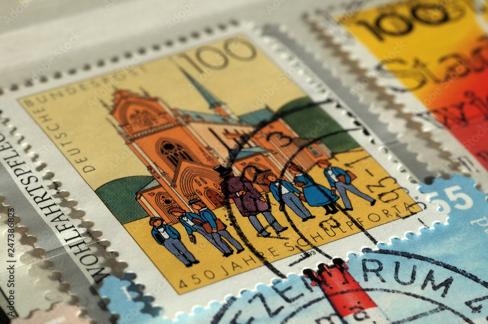 Germany - circa 1993: Stamp printed by Germany. Edition on Building ...