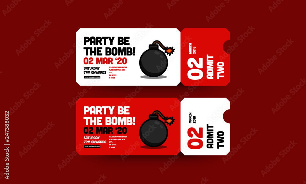 Party Be The Bomb Invitation Design with Where and When Details Stock ...