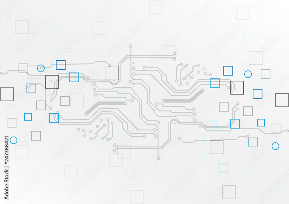 Abstract circuit with shape concept background technology. illustration ...
