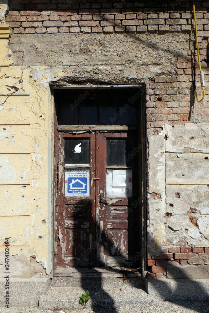Destroyed house as war aftermath. The Croatian War of Independence was ...