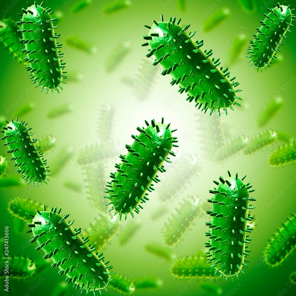 Rabies virus particles, illustration Stock Photo | Adobe Stock
