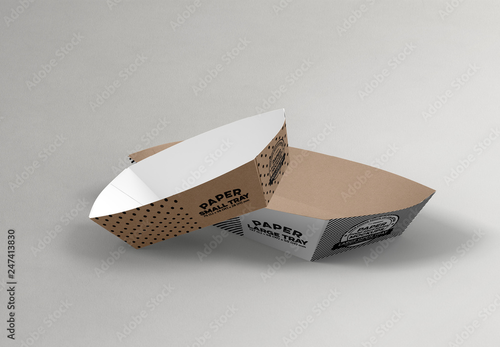 Paper Trays Packaging Mockup Stock Template | Adobe Stock