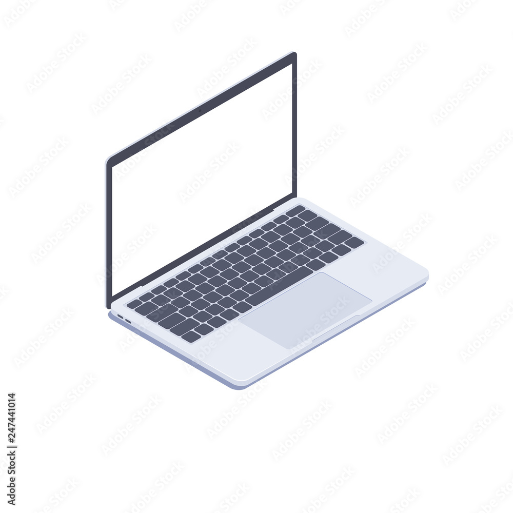 Isometric Laptop. Vector 3d isometric laptop computer Stock Vector ...