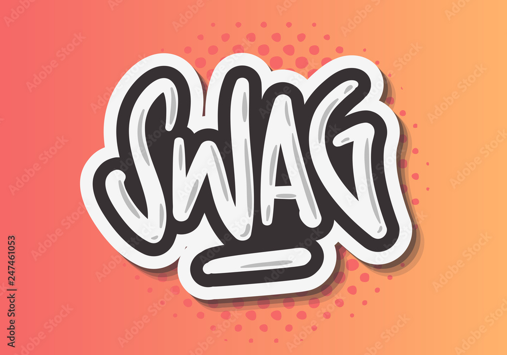 Swag Label Sign Logo Hand Drawn Brush Lettering Calligraphy Type Design ...