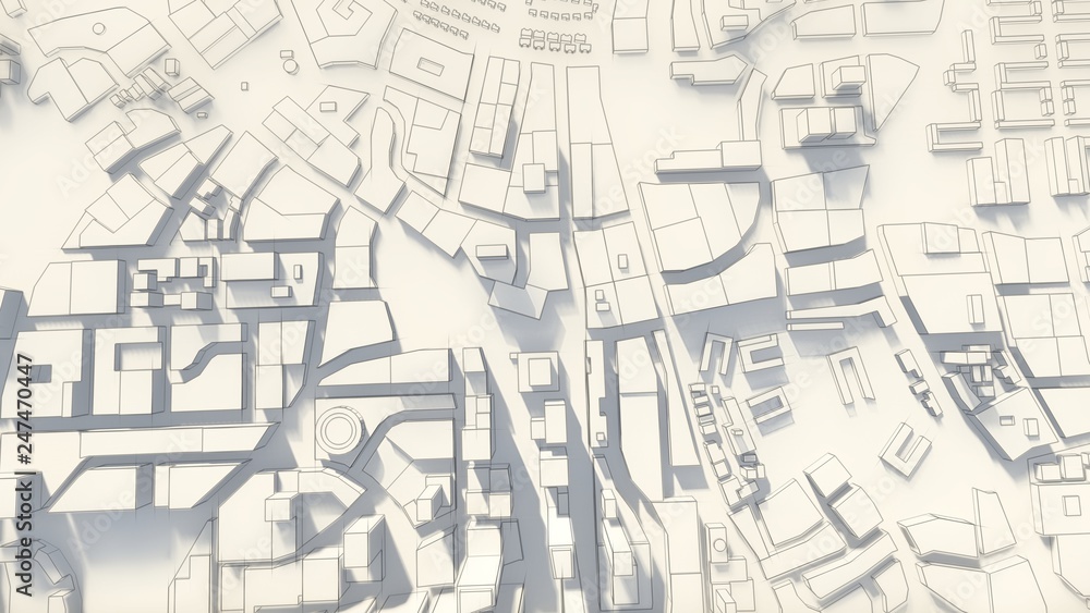 ภาพประกอบสต็อก View of the city from a he...White tone. City plan ภาพ ...