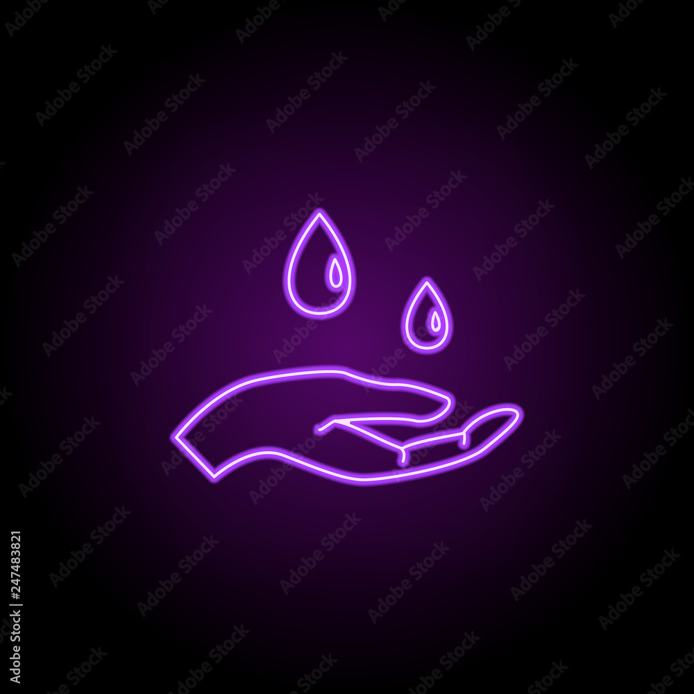 purified water outline icon. Elements of Ecology in neon style icons ...