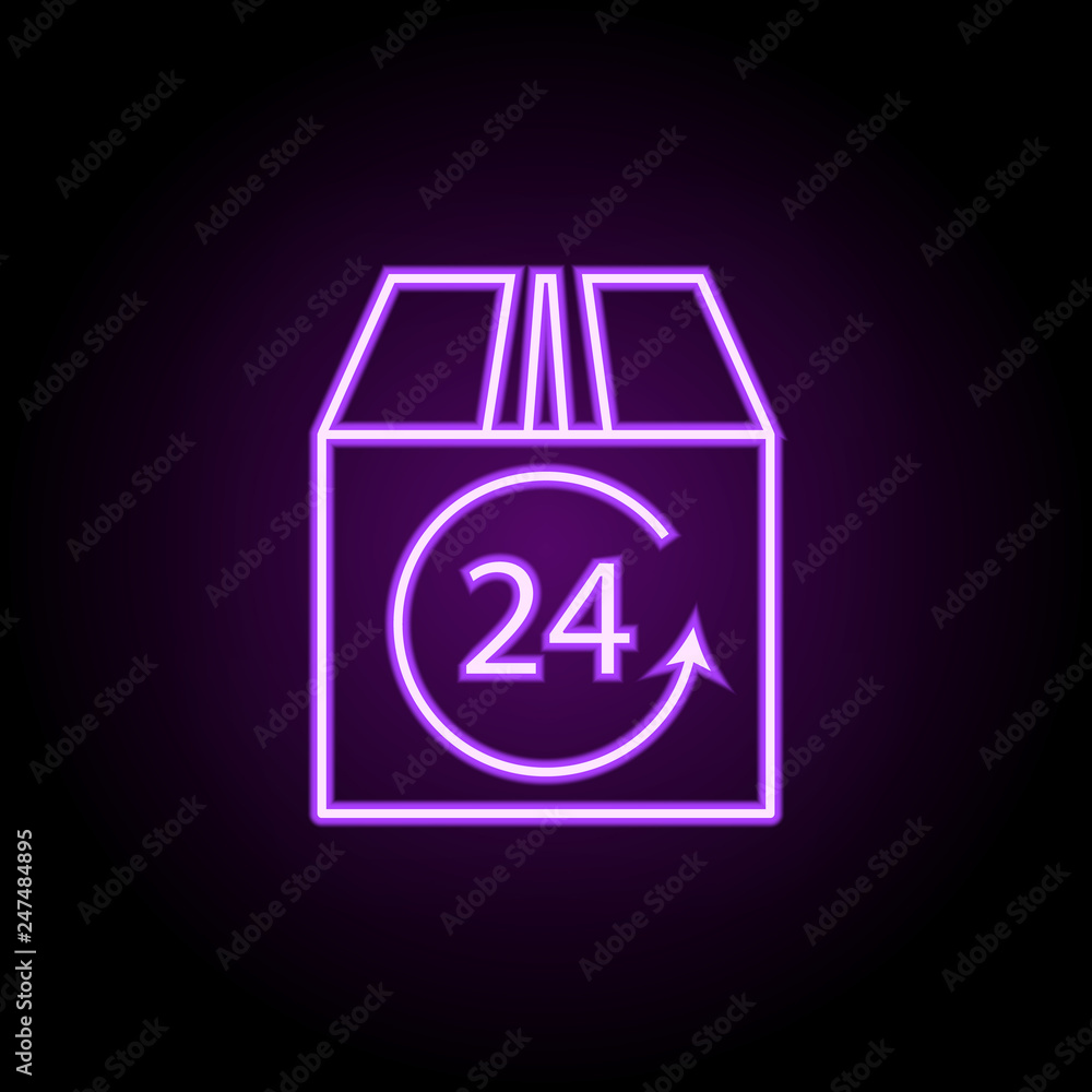24 hours delivery parcel outline icon. Elements of Cargo logistic in ...