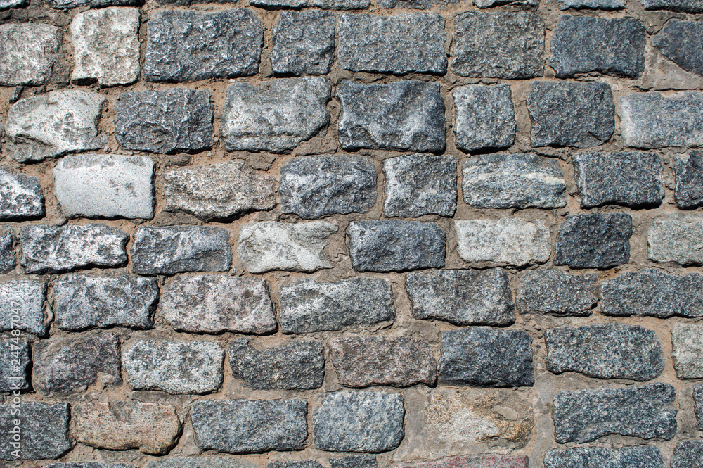 Cobblestone ground patch pavement of street road texture background ...